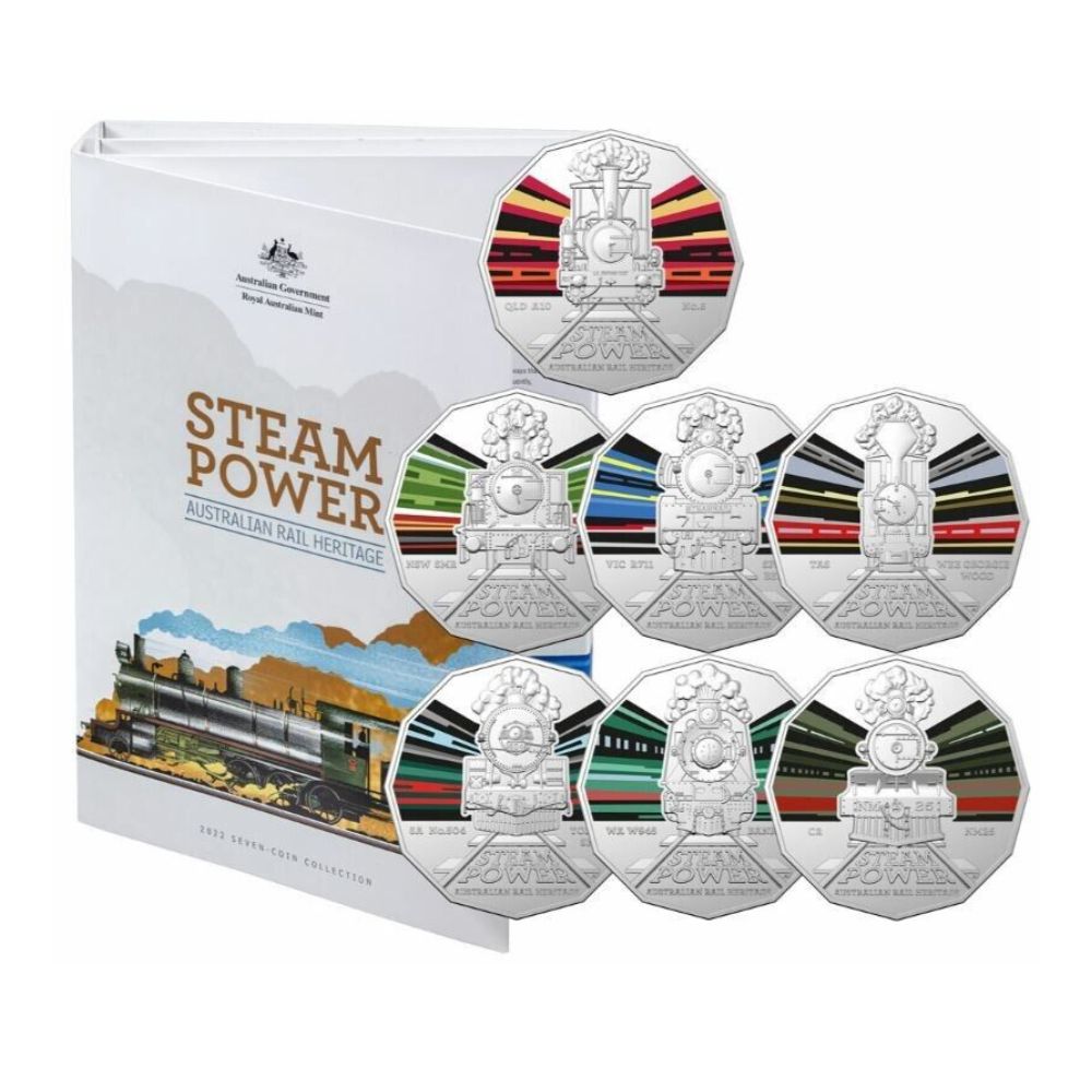 Sets – 50c Steam Power 7 Coin Collection – Coin Smith